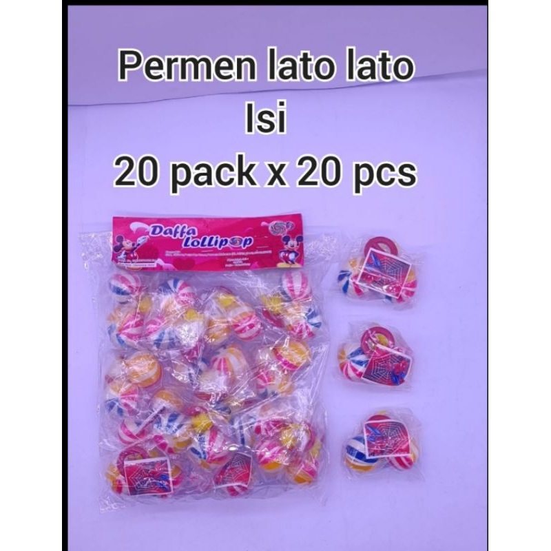 Jual Permen gula keras bermotif bentuk Lato Lato warna warni 1 pak isi ...