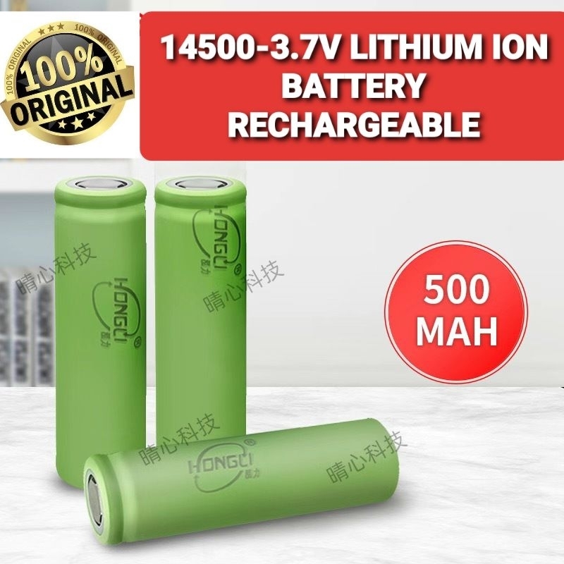 Jual Baterai Lithium 14500-3.7V 500mAh Rechargeable Lithium Ion Battery | Shopee Indonesia