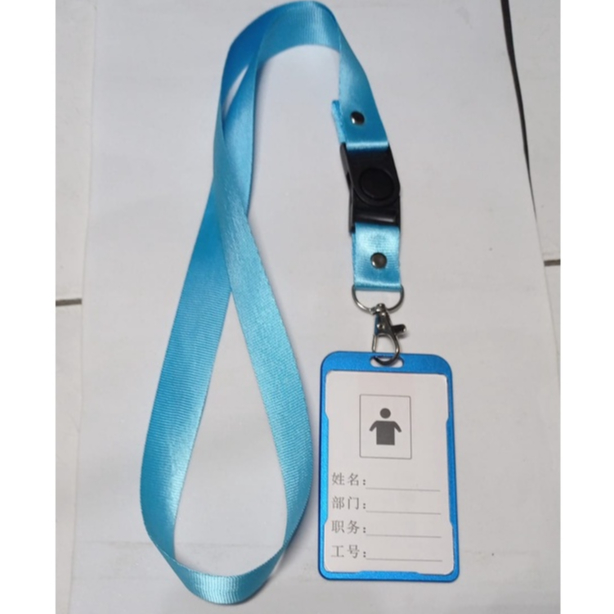 Jual Tali Id Card 2cm Set Plus Tempat Id Card Alumunium Alloy Gantungan ...