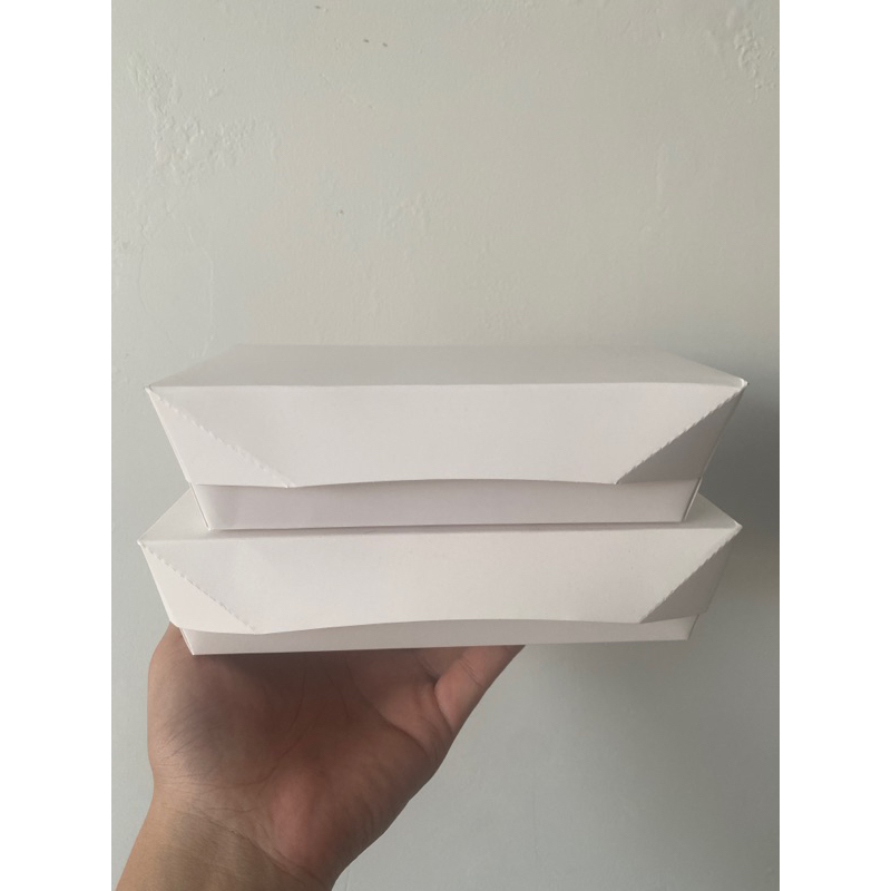 Jual Paper Lunch Box Putih Ukuran M / L Harga Per 10 pcs kotak Makan ...