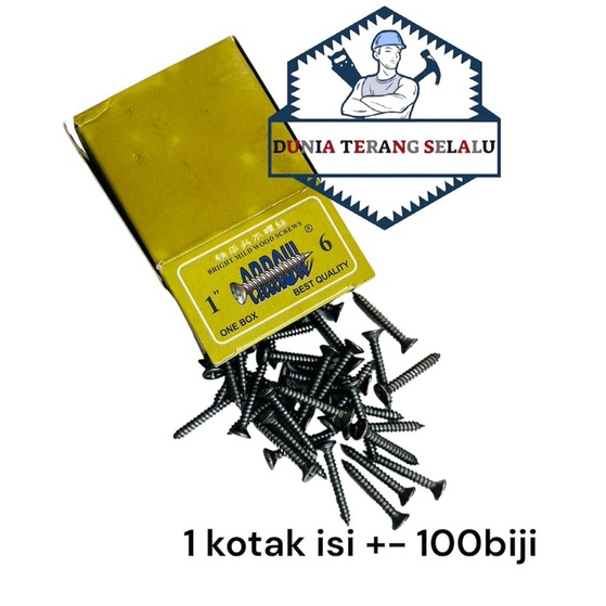 Jual 100pcs Skrup Kayu 1" x 6 ARROW Kepala PLUS(+) - Paku Skrup + 1 ...