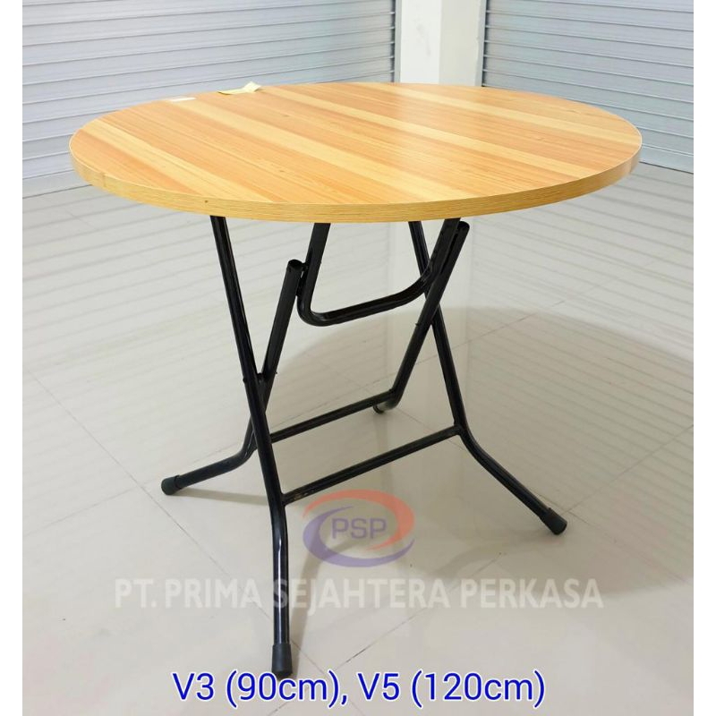 Jual meja lipat bulat diameter 120cm meja makan bulat lipat v5 | Shopee ...
