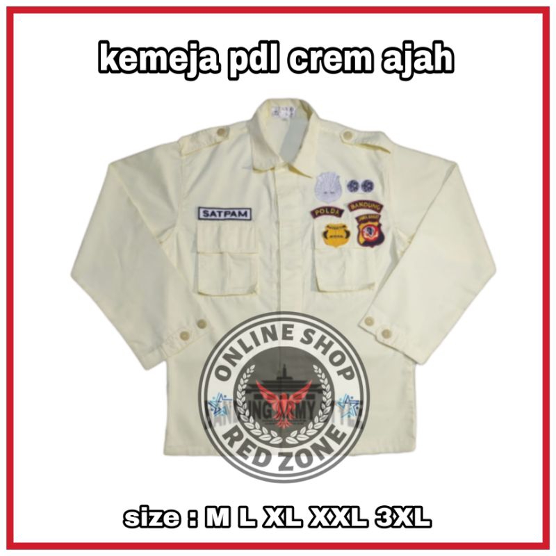 Jual KEMEJA PDH COKLAT SATPAM / KEMEJA PDH CREAM SATPAM / seragam pdh ...
