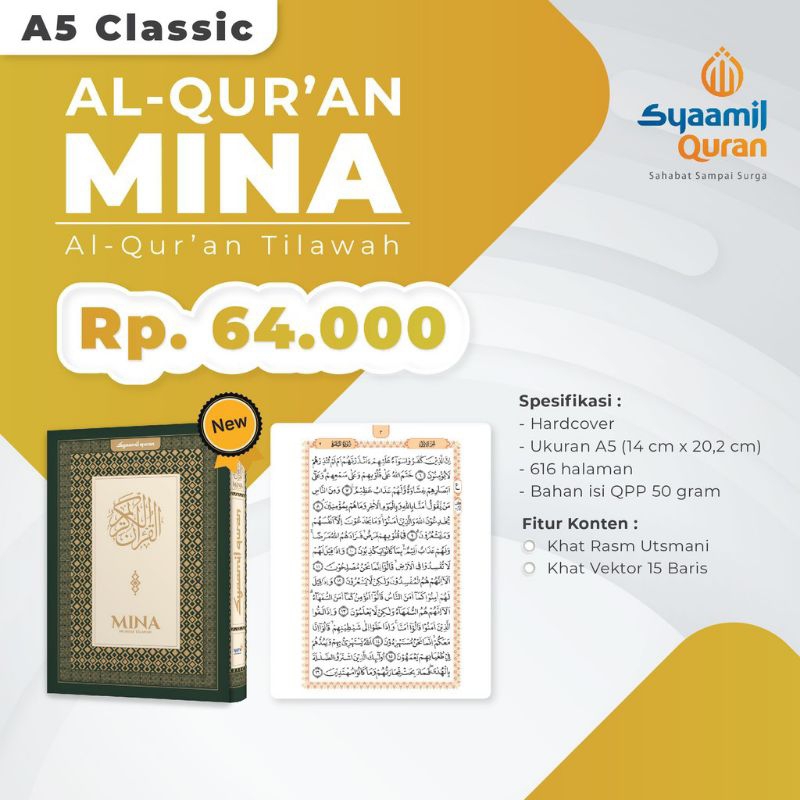 Jual Al Qur'an Tilawah Mina A5 Hard Cover By Syaamil Qur'an | Shopee Indonesia