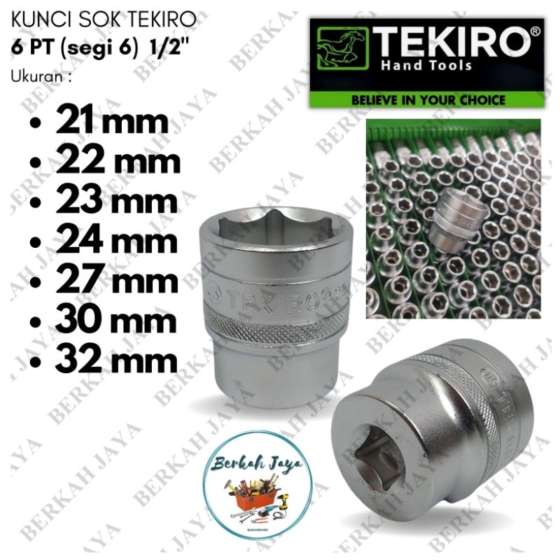 Jual Kunci SOK / SOCKET TEKIRO 1/2 Inch Segi 6 PT Varian Ukuran 21mm ...