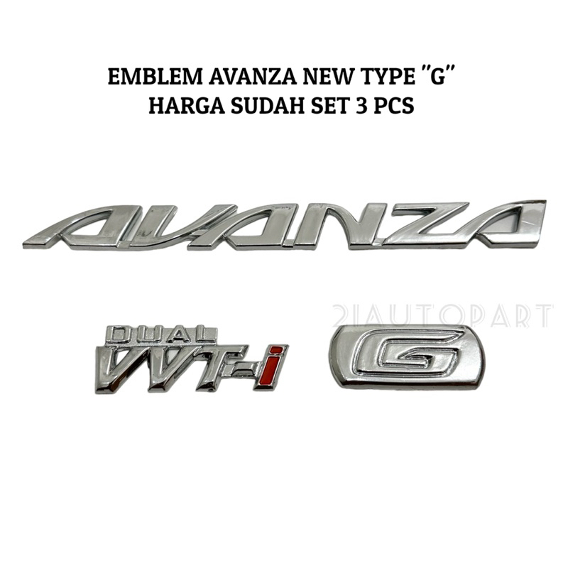 Jual Emblem Avanza New Type "G" Full Chrome Harga Sudah 3 PCS | Shopee ...