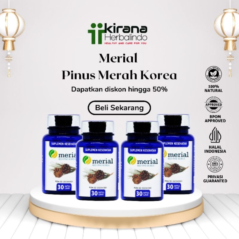 Jual Merial Red Pine Korea - 4 BOX - Isi 30 Per-kapsul PROMO TV ...