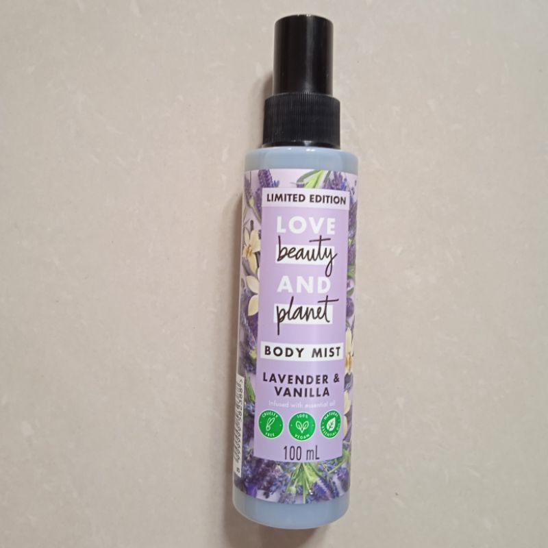 Jual (100 ml) LOVE beauty AND planet BODY MIST LAVENDER & VANILLA ...