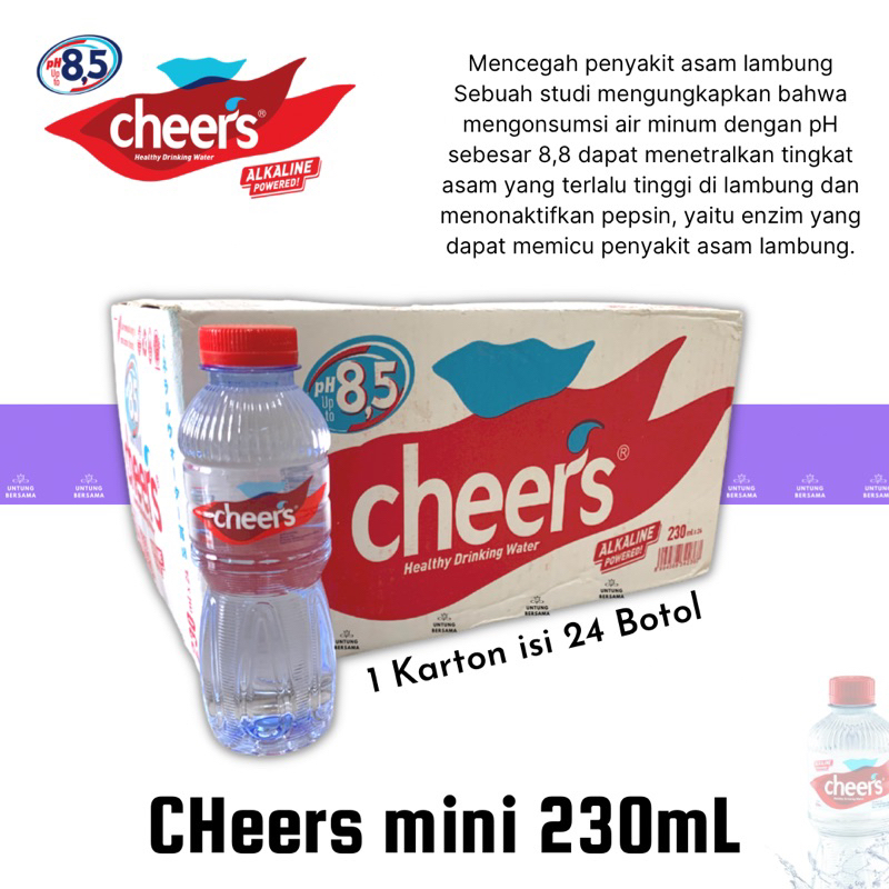 Jual ️UB ️ {KARTONAN} CHEERS MERAH AIR MINERAL MINI 230ML | Shopee ...