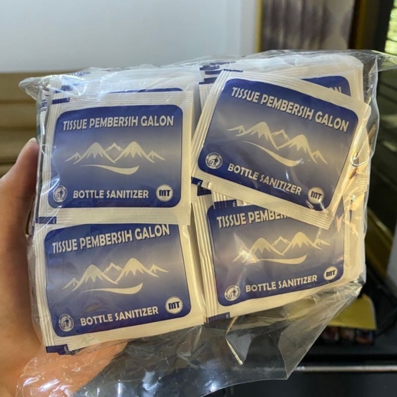 Jual 100PCS TISSUE BASAH PEMBERSIH GALON AIR ISI ULANG SANITIZER GALON ...