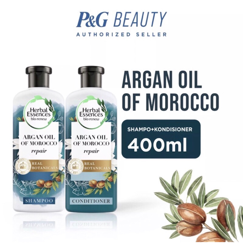 Jual Herbal Essences Shampoo Conditioner Argan Oil Of Morocco 400ml | Shopee Indonesia