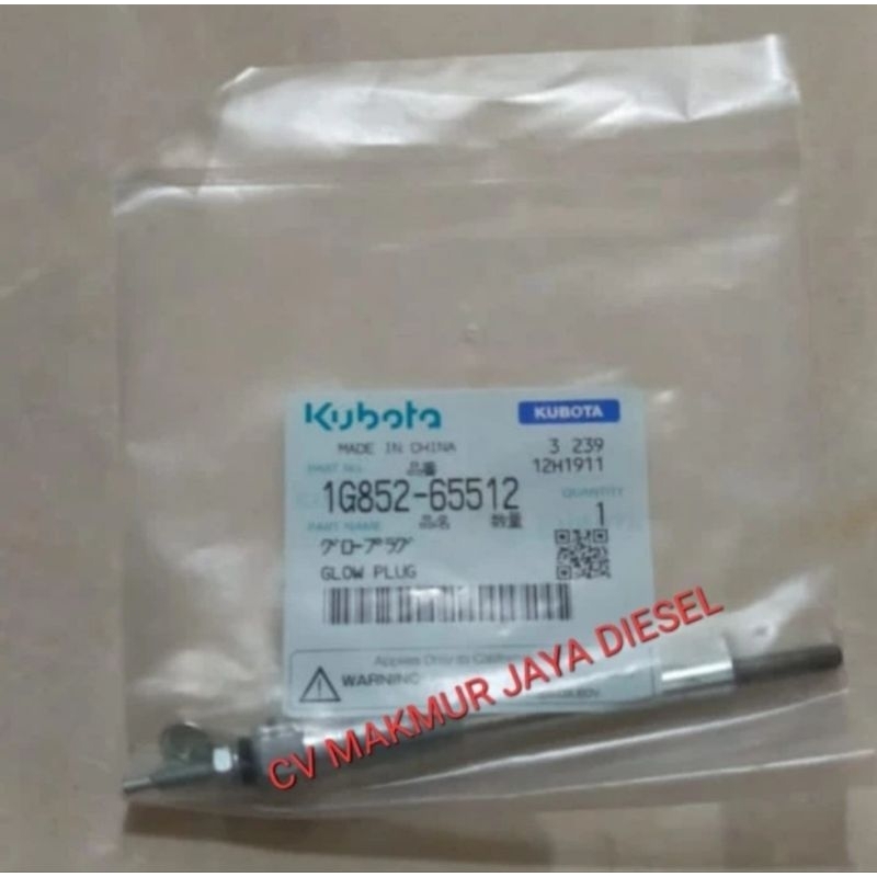 Jual Glow Plug/Busi Pemanas DC60 1G852-65512 Kubota Genuine Parts ...
