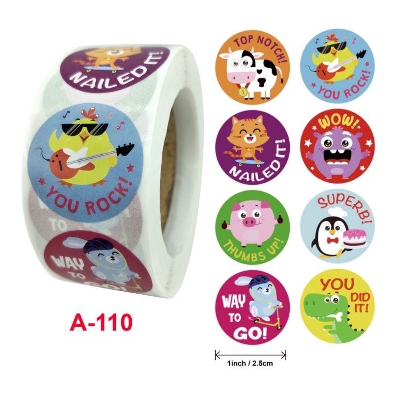 Jual LABEL STIKER REWARD CARTOON ISI 500PCS / ROLL - STICKER IMUT CUTE ...