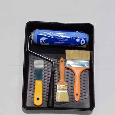 Jual Paket Alat Cat Tembok Rumah - Bak Cat - Gagang Kuas Roll - Kuas ...