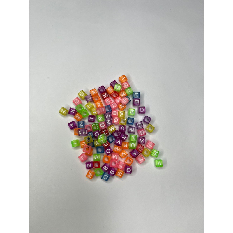 Jual Manik Manik Huruf Kotak Mote Huruf Abjad Balok Mute Alfabet Dadu ...