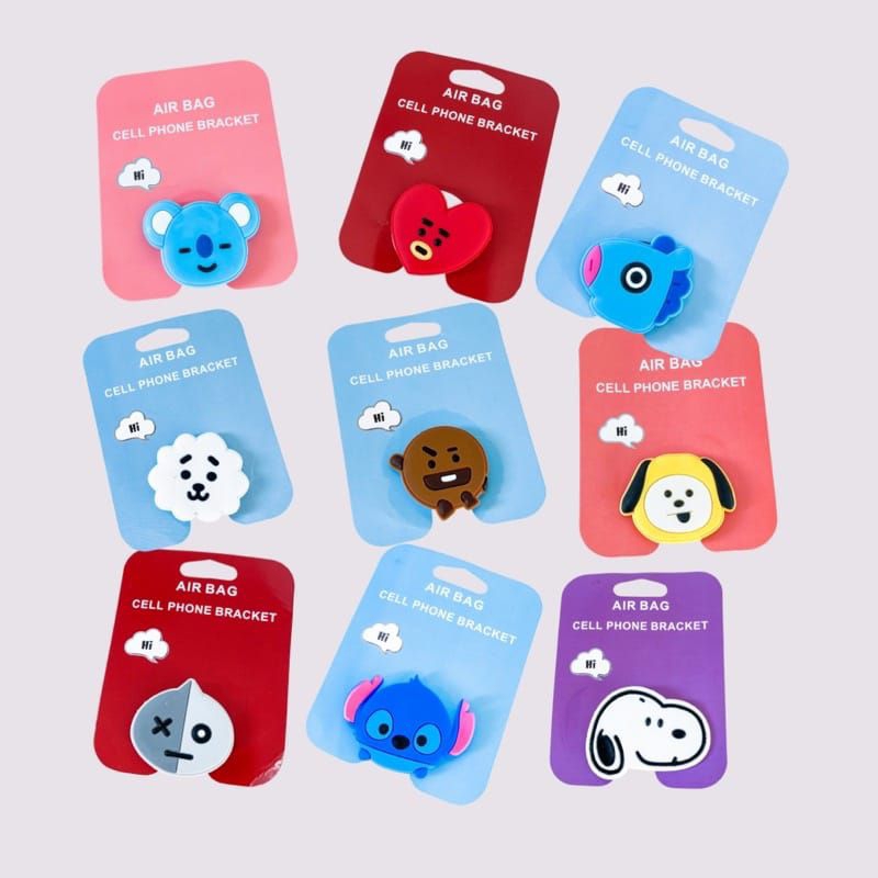 Jual POP SOCKET KARAKTER BTS KPOP HOLDER BT21 POPSOCKET HANDPHONE 3D ...