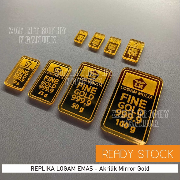 Jual Replika Logam Mulia Emas Batangan Akrilik Mirror Gold untuk mahar ...