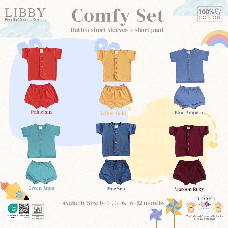 Jual Libby BABY - Baju Anak Laki Laki Perempuan 1 Tahun EARTH SERIES comfy set setelan baju ...