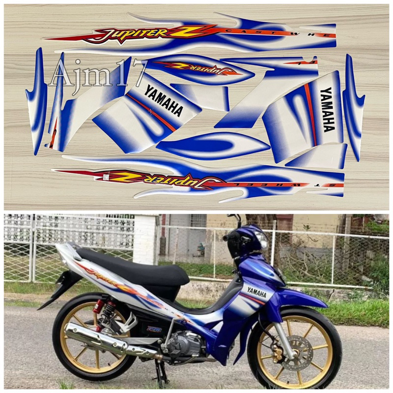Jual STIKER STRIPING MOTOR JUPITER Z CW 2005 BIRU PUTIH | Shopee Indonesia