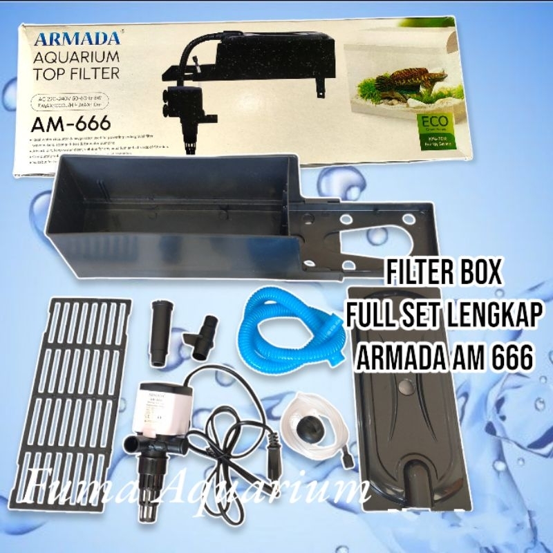 Jual Top filter box aquarium komplit 3in1 ARMADA AM 666 / KIYOSAKI AR ...