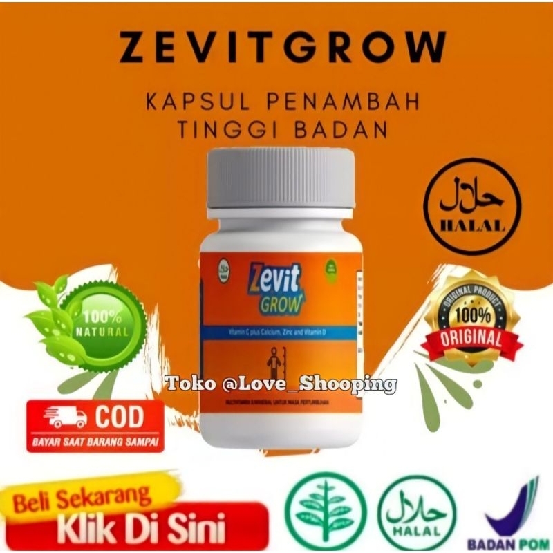 Jual Zevit Grow Kapsul Peninggi Badan Ampuh Original | Shopee Indonesia