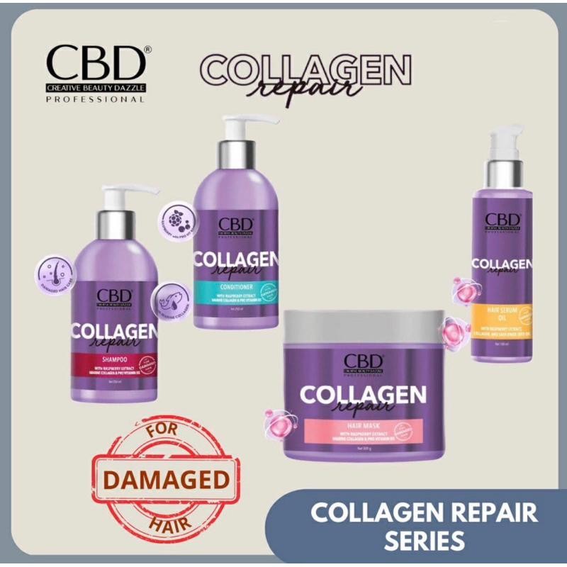 Jual CBD Professional Collagen Repair Shampoo 250ml | Conditioner 250ml ...
