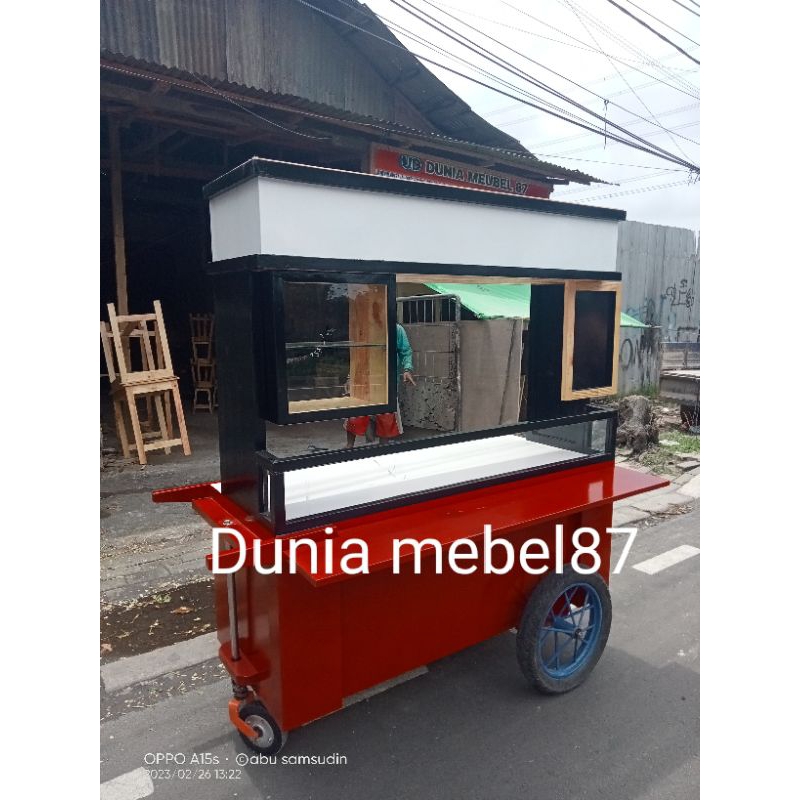Jual gerobak jualan booth kayu jati Belanda booth minimalis modern ...