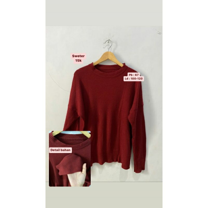 Jual SWETER RAJUT MAROON | Shopee Indonesia