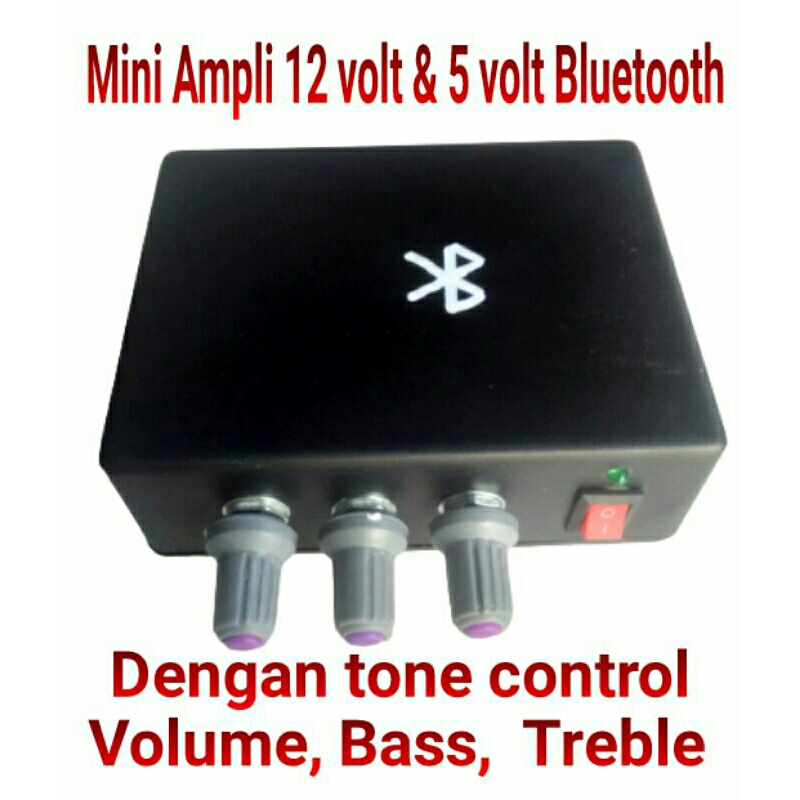 Jual Mini Ampli Bluetooth 12 volt & 5 volt dengan Tone control 3 ...