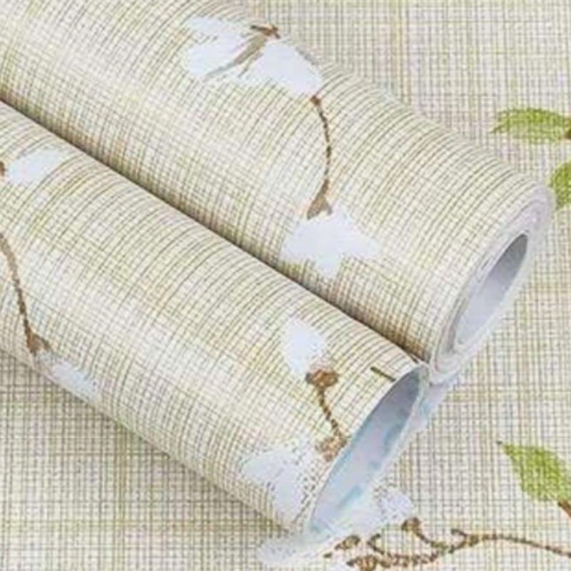 Jual Wallpaper Dinding Sticker Dinding Putih Gading Ranting Daun Sakura ...