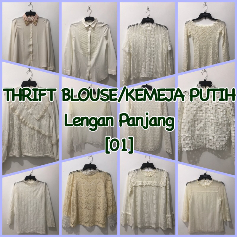 Jual [01] BLOUSE KEMEJA PUTIH LENGAN PANJANG | Shopee Indonesia