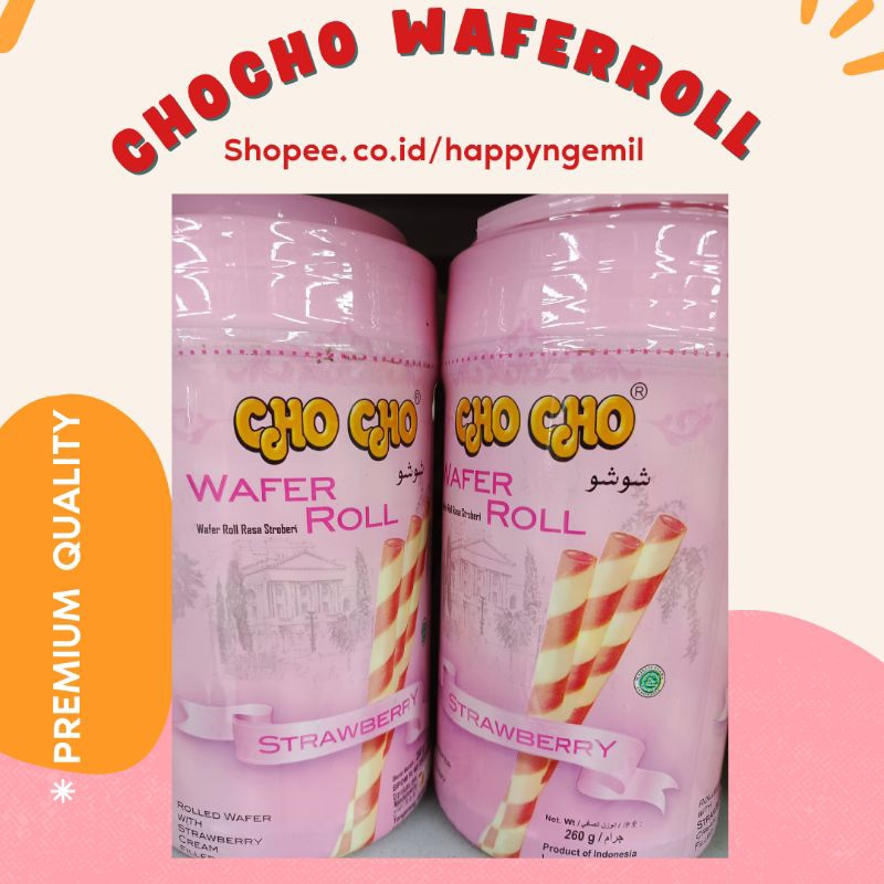 Jual Cho Cho Wafer Roll 260gr Rasa Strawberry | Shopee Indonesia