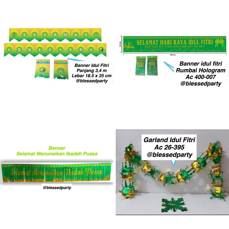 Jual BACKDROP BANNER GARLAND SELAMAT HARI RAYA MENUNAIKAN IBADAH PUASA ...
