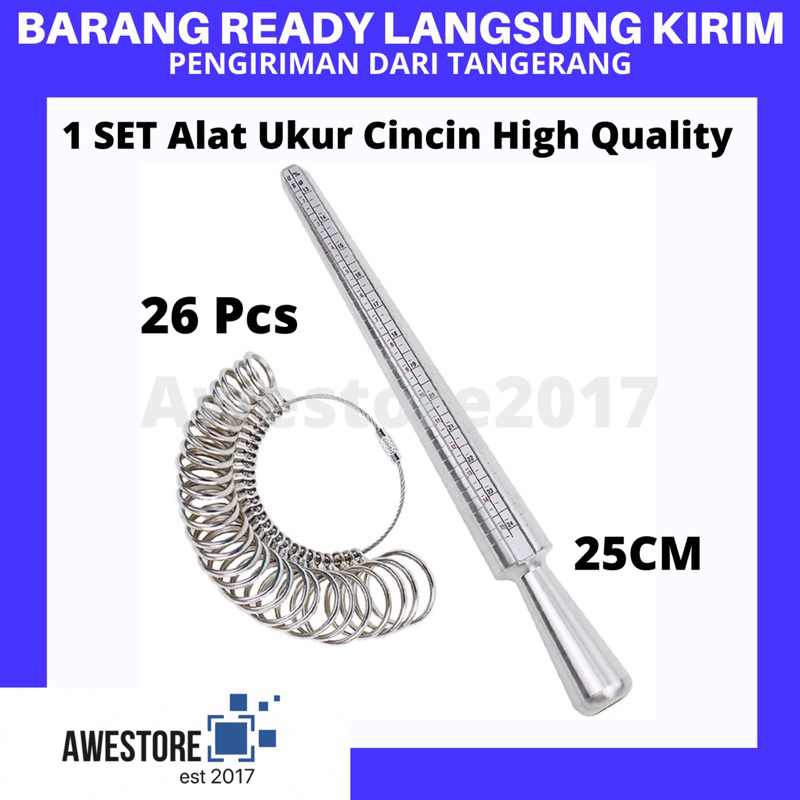 Jual Alat Ukur Cincin Tongkat Ring Sizer Measurement Tool Set Ukuran ...