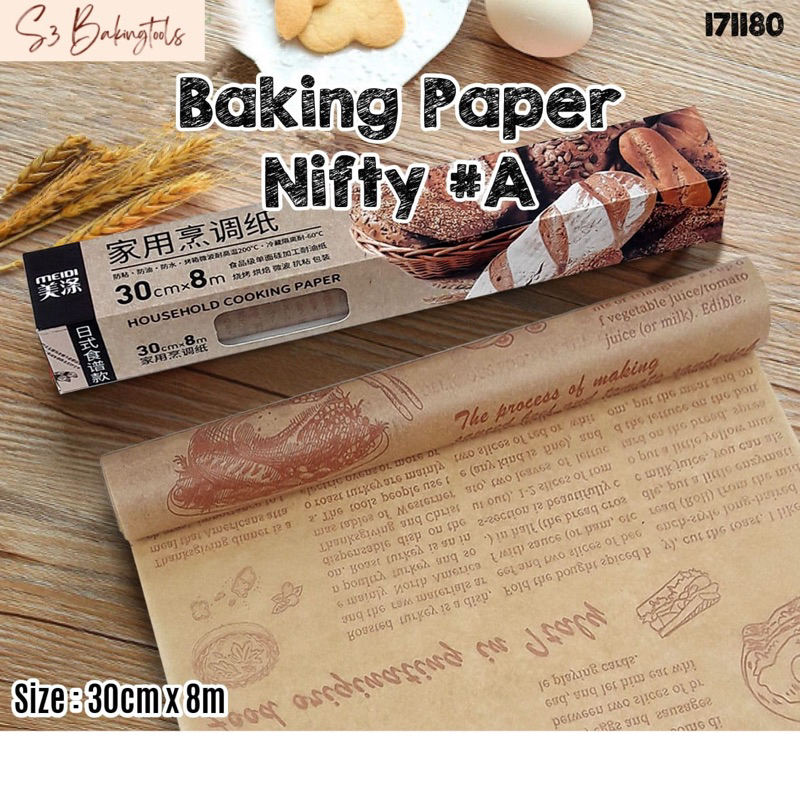Jual baking paper nifty A motif newspaper brown 8 meter lebar 30 cm ...