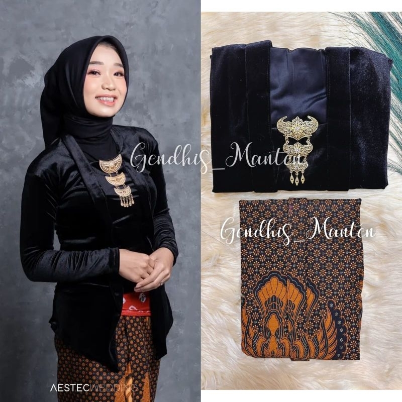 Jual [Baju Adat] Kebaya + Jarik Instan / Warna Hitam, Truntum Garuda ...