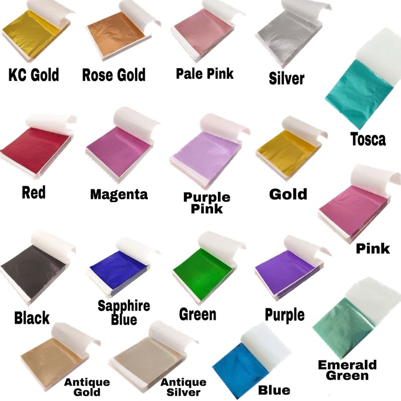 Jual 10 lembar Kertas Foil Emas Gold Leaf Foil Sheet Kertas Prada ...