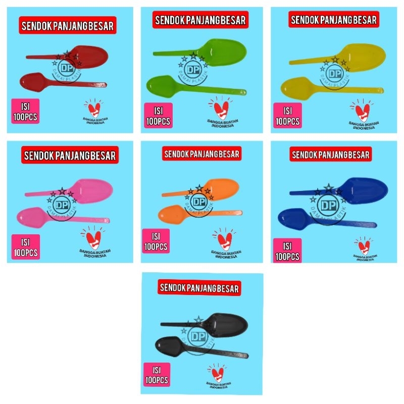 Jual Sendok Makan Bahan Plastik Tebal BIG SPOON Warna Warni Orange ...