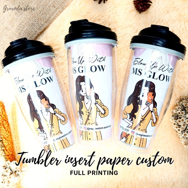 Jual Tumbler insert paper custom free design | Shopee Indonesia