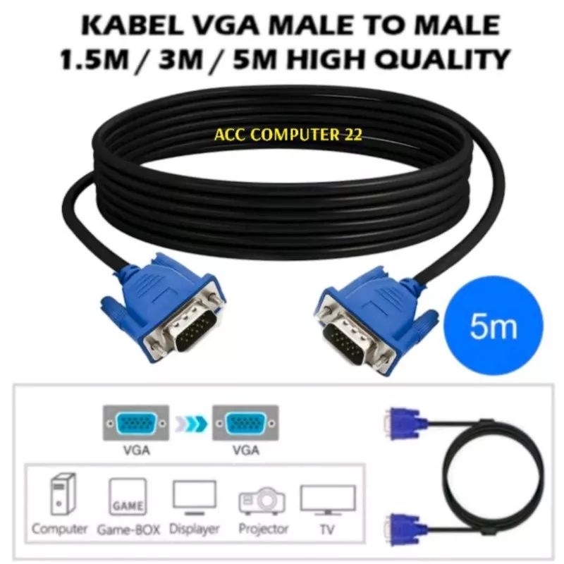 Jual KABEL VGA 5 METER /VGA 5 METER/VGA 5M | Shopee Indonesia