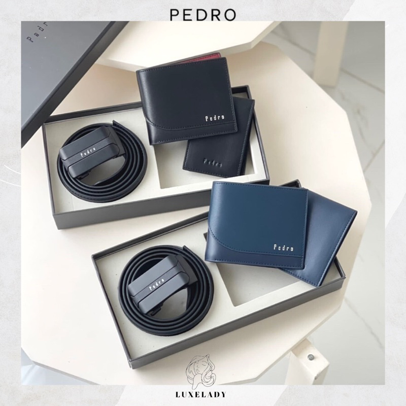 Jual PEDRO • Man Wallet Set With Belt+Box | Shopee Indonesia