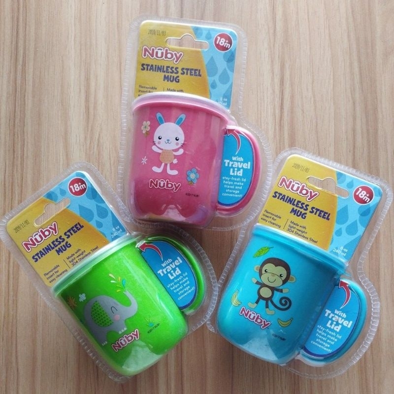 Jual Nuby Stainless steel mug with lid | Shopee Indonesia