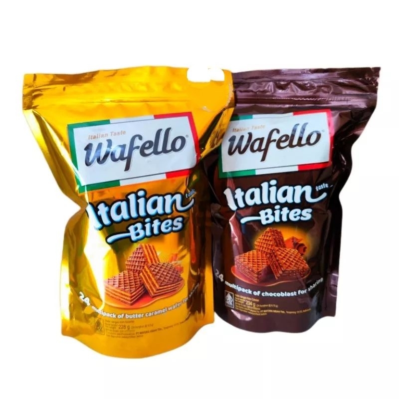 Jual WAFELLO Italian wafer bites pouch Besar 234 gram | Shopee Indonesia