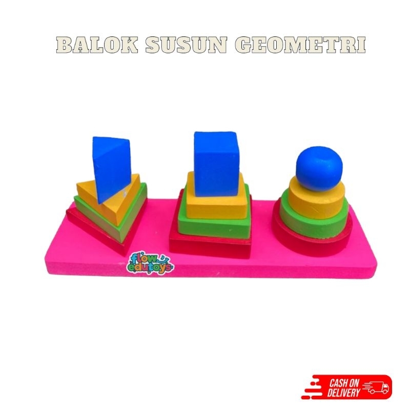 Jual MAINAN EDUKASI MENARA SUSUN KAYU 3 BENTUK GEOMETRI / MENARA ...