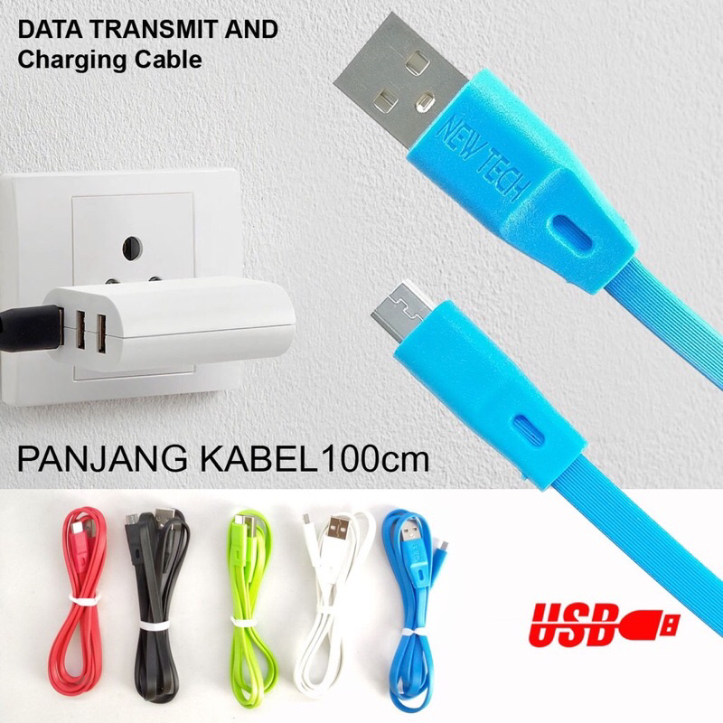 Jual Kabel Data Newtech 2,4A Micro usb dan type-C | Shopee Indonesia