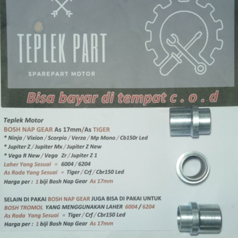 Jual As 17mm/As Roda Tiger/Bosh Nap Gear Rx King Ninja Vixion Scorpio ...
