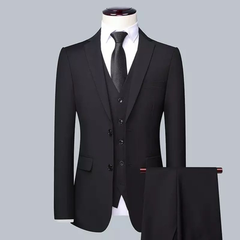 Jual Setelan Jas Formal Pria Kancing 1 Jas Blazer 3in1 Setelan Jas Rompi Dan Celana | Shopee ...
