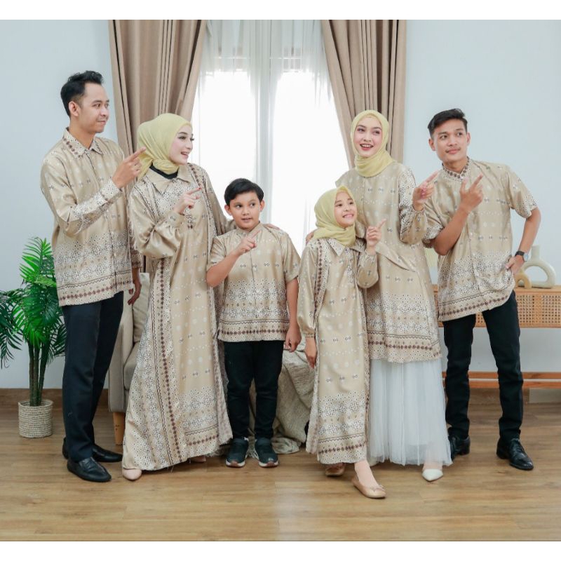 Jual Baju gamis couple sarimbit family set pesta lebaran 2026 hari raya ied idul fitri adha ...