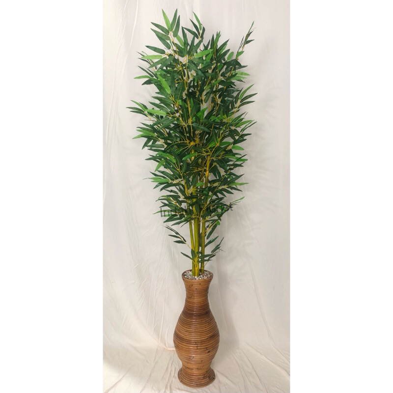 Jual Indah Florist - Pohon Bambu Hias Pot Rotan 170cm Dekorasi Sudut ...
