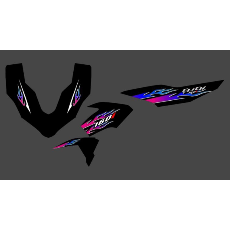 Jual striping sticker vario 160 motif api transparan custame | Shopee ...